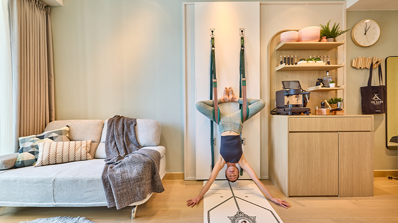 Interior Design Ideas: Installing a Yoga Wall in a Hong Kong Home